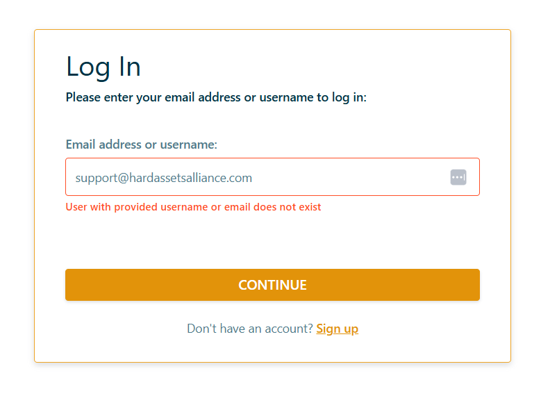 Login Issues – Hard Assets Alliance